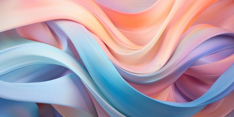 Ethereal Pastel Ribbons Flow. AI Generative Stock Illustration ...