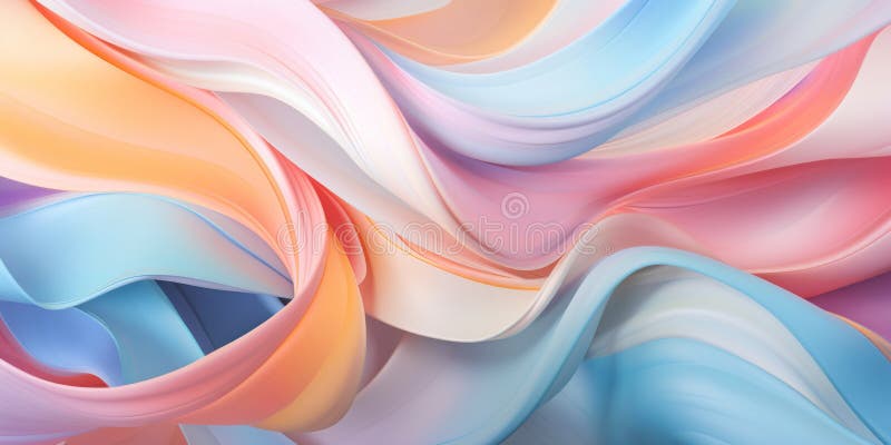 Ethereal Pastel Ribbons Flow. AI Generative Stock Illustration ...