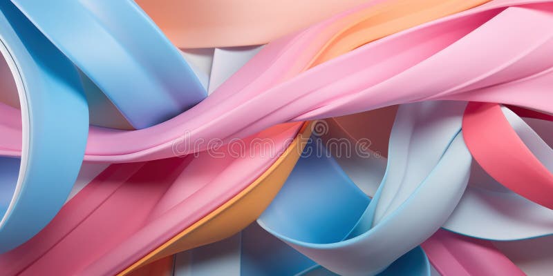 Ethereal Pastel Ribbons Flow. AI Generative Stock Illustration ...