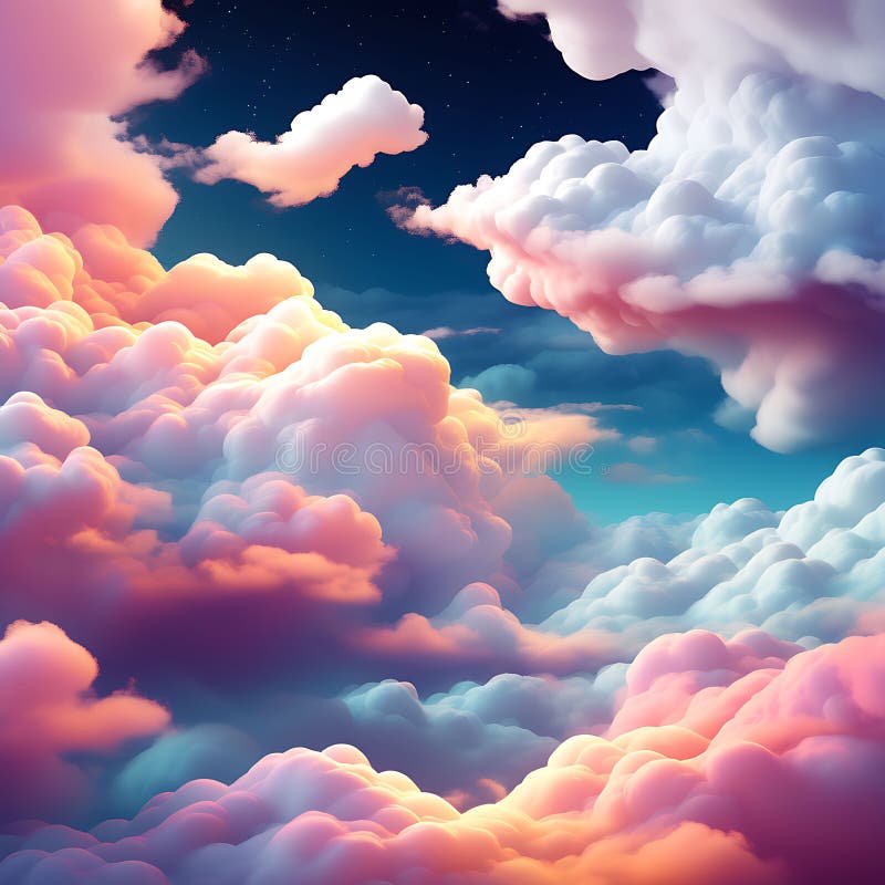 Ethereal Patel Clouds: Background Created Using Generative AI Tools (3D ...