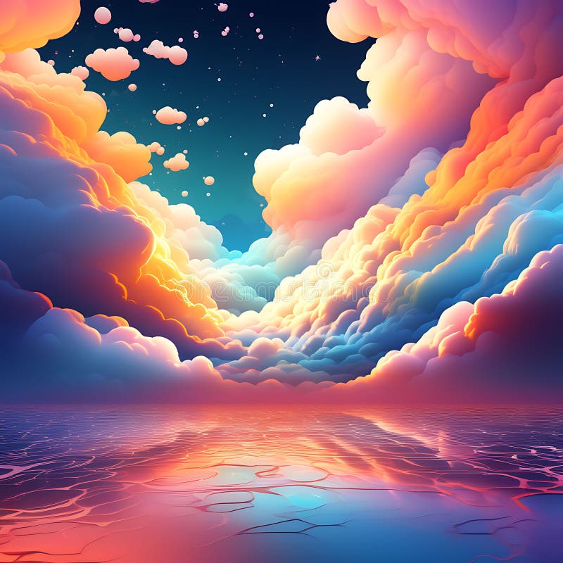 Ethereal Patel Clouds: Background Created Using Generative AI Tools (3D ...
