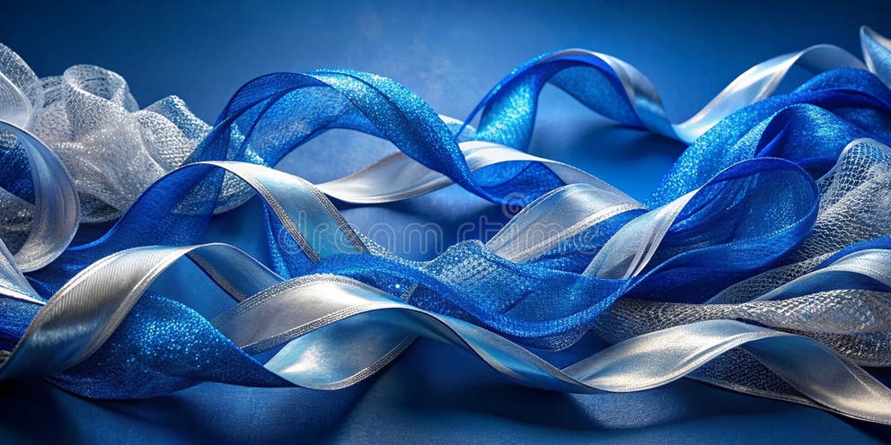 Ethereal Patterns Emerge from Intertwining Ribbons of Royal Blue and ...