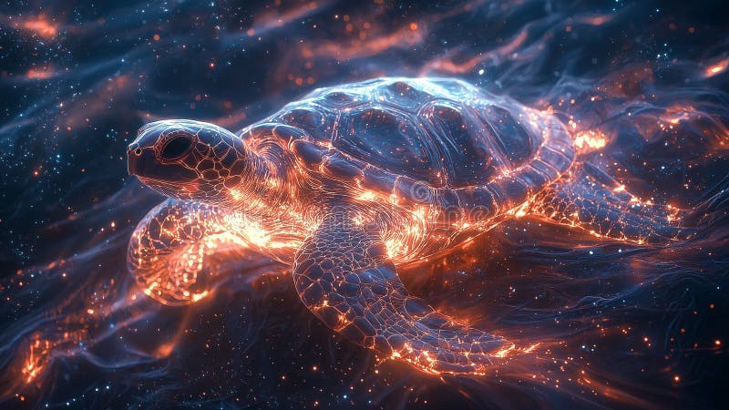 Ethereal Phase-shifting Turtle Stock Illustration - Illustration of ...