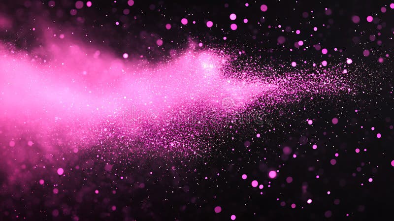 Ethereal Pink Dust Explosion Shimmering Particles on Black Backdrop ...