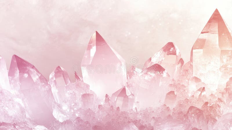 Ethereal Pink Quartz Crystal Cluster Background for Healing and ...