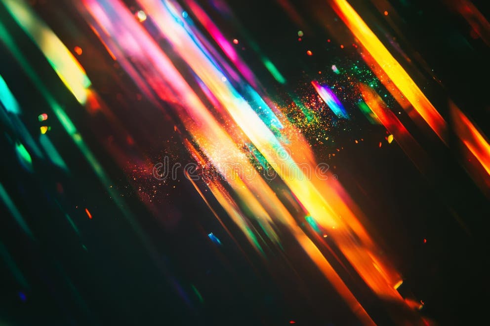 Ethereal Prism Light Reflections on a Deep Black Background for a ...