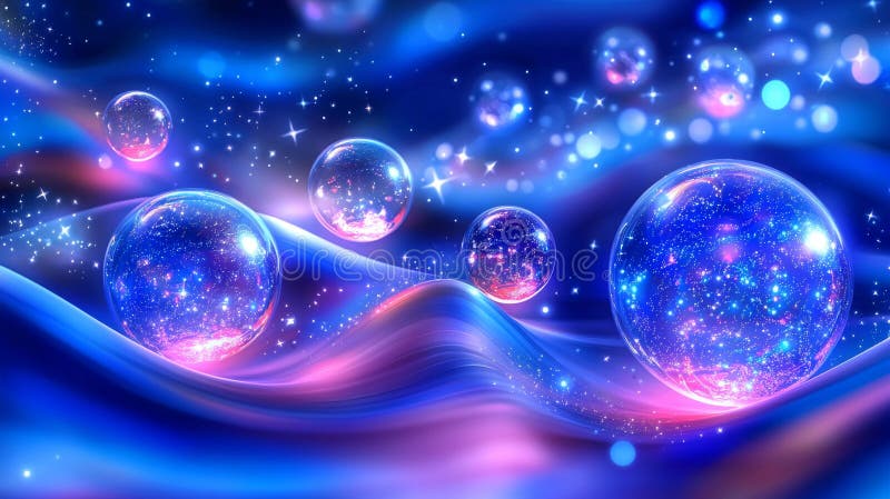 An Ethereal, Psychedelic Space Backdrop Featuring Floating Orbs and ...