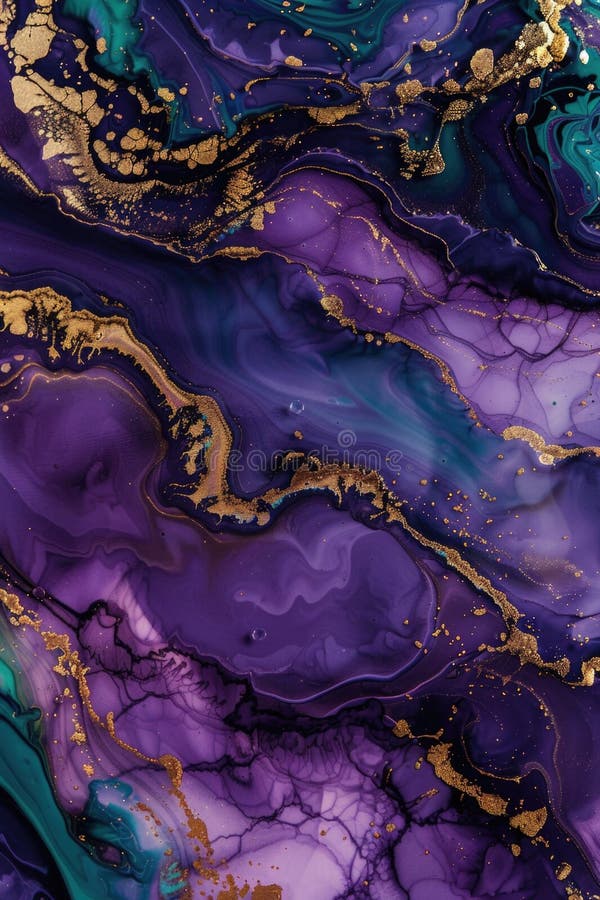 Ethereal Purple and Gold Abstract Art Stock Image - Image of opalescent ...