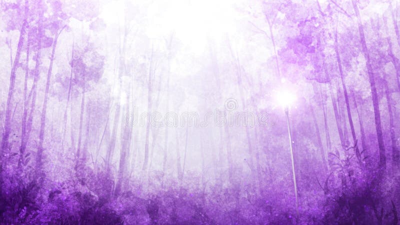 Ethereal Purple Mist Enveloping Serene Forest Landscape Stock Image ...