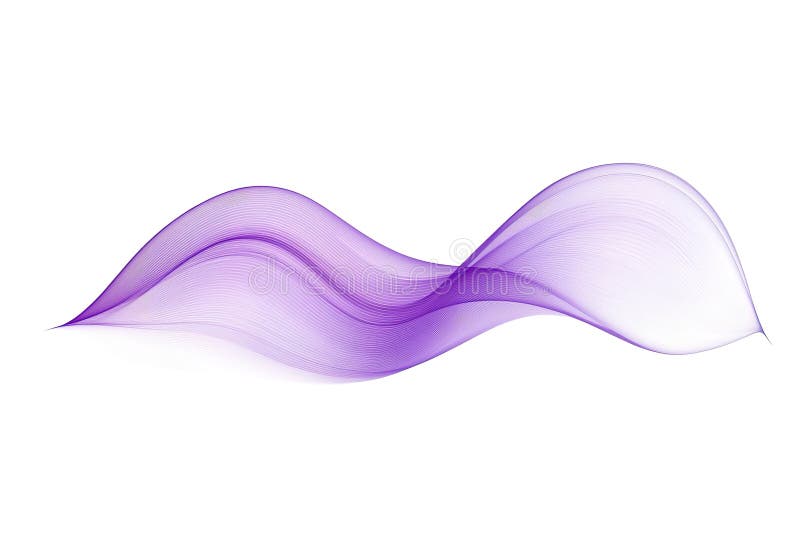 Ethereal Purple Smoke Wave: Abstract Design Element, Isolated on White ...