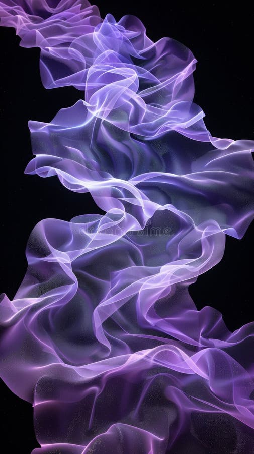 Ethereal Purple Waves Flow Gracefully in an Abstract Design Against a ...