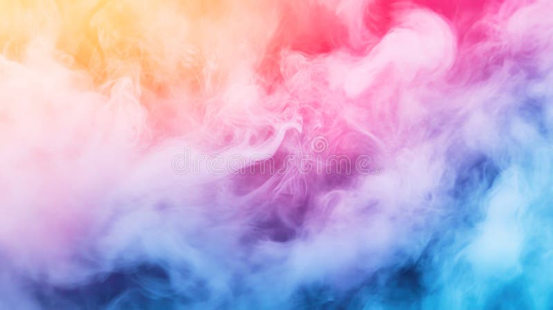 Ethereal Rainbow-colored Smoke Swirling Softly in Vibrant Clouds ...