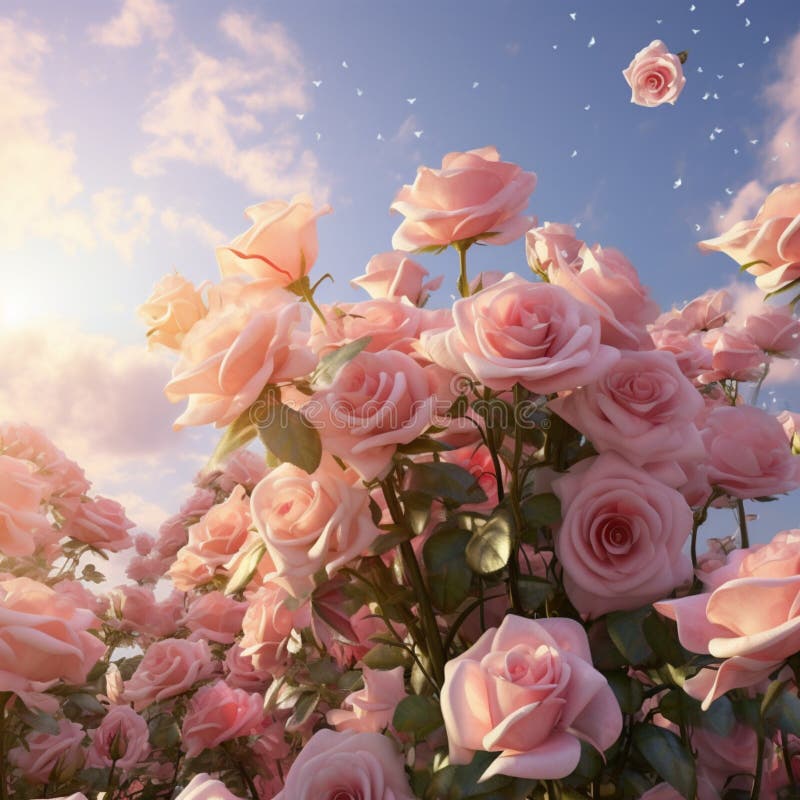 A_surreal_seascape_where_roses_float_ Stock Illustration - Illustration ...