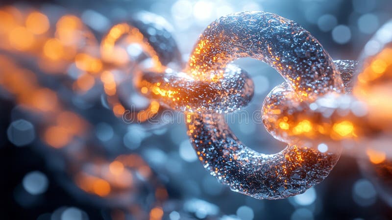 Ethereal Representation Chainlink Symbol Showcasing Shimmering Chains ...