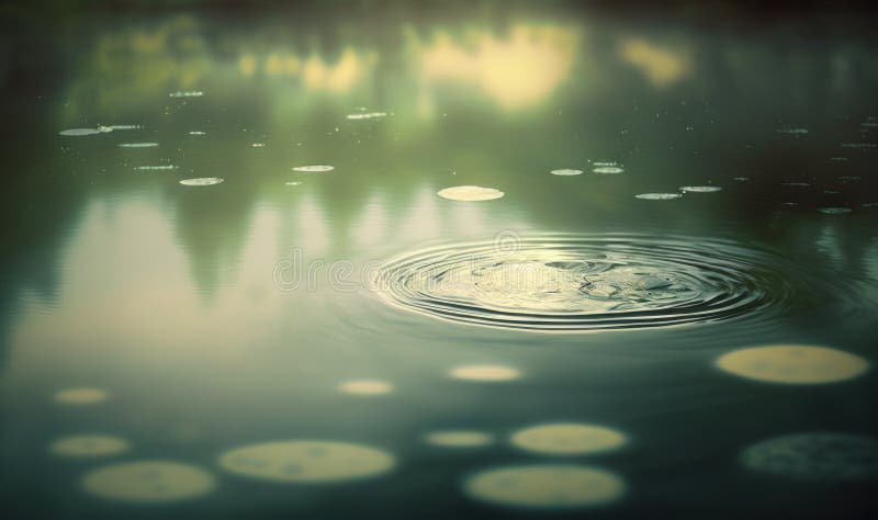 Ethereal Ripples on a Pond for Dreamy Backgrounds. Stock Illustration ...