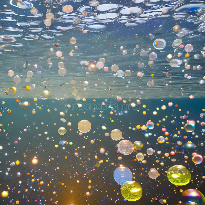 An Ethereal Scene of Floating Bubbles in Various Sizes and Translucent ...