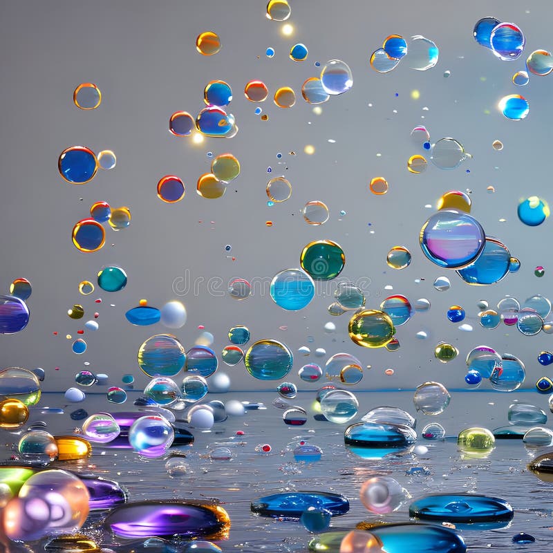 An Ethereal Scene of Floating Bubbles in Various Sizes and Translucent ...