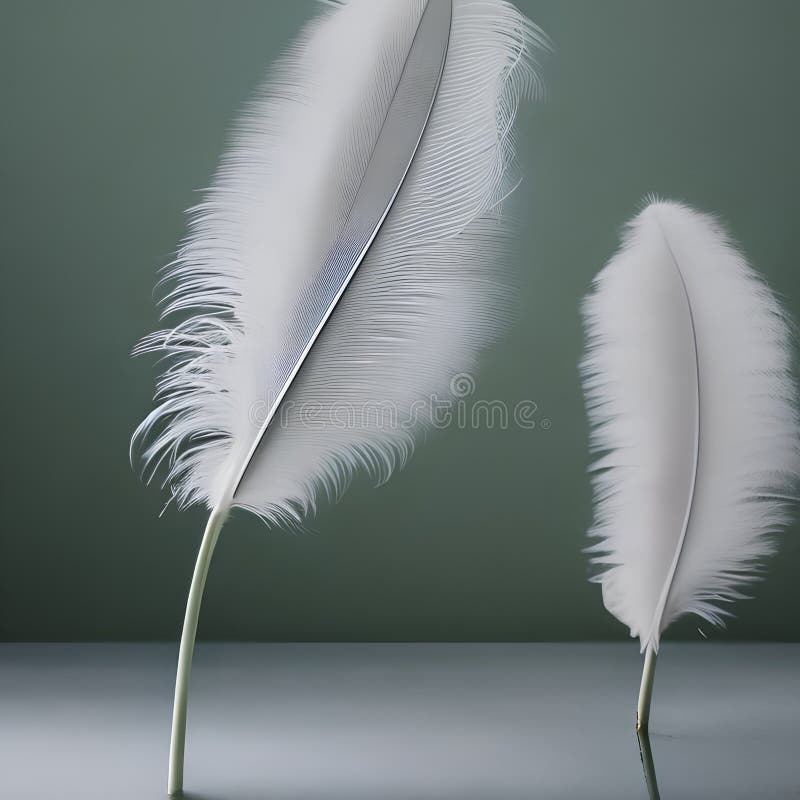 An Ethereal Scene of Floating Feathers in Soft, Muted Tones, Creating a ...