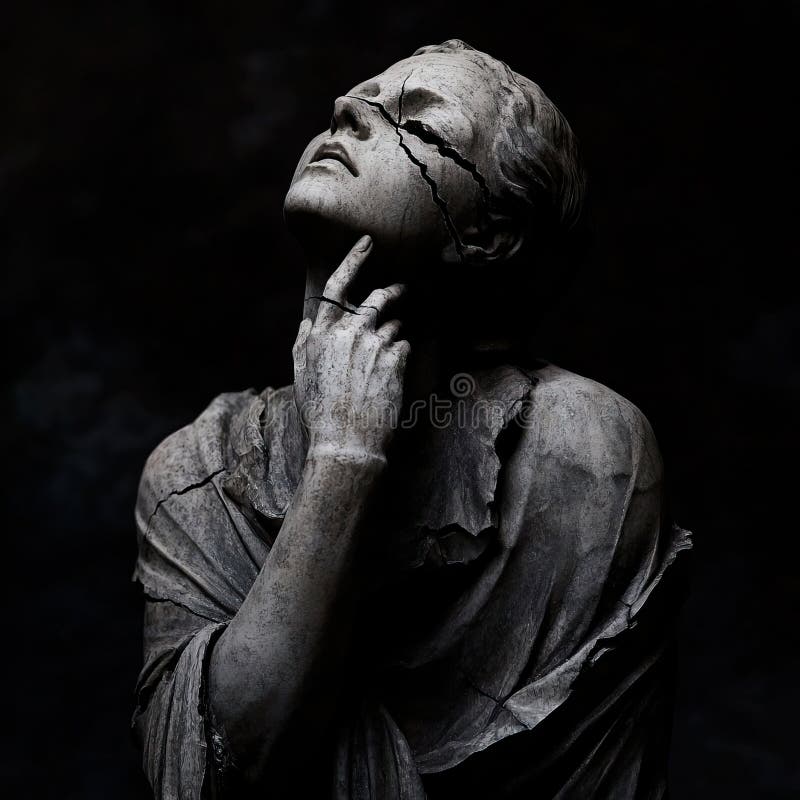 An Ethereal Sculpture Bathed in Dark and Dramatic Lighting ...