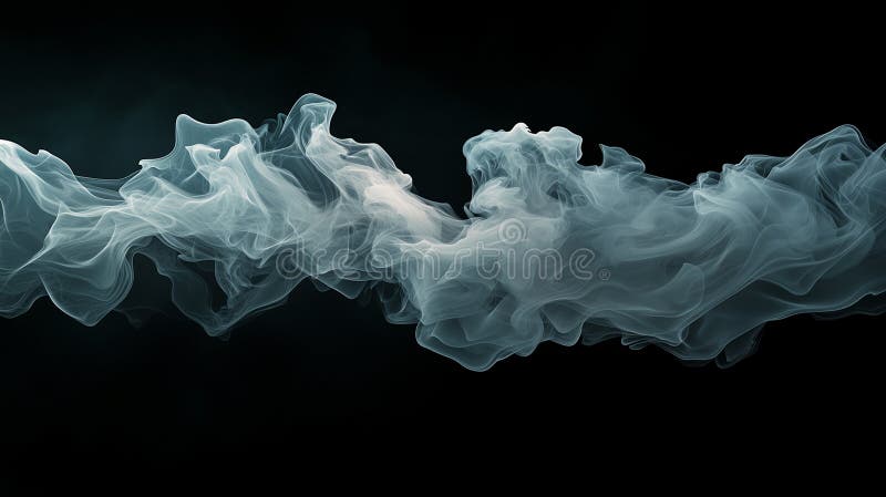 Ethereal Smoke Streams Floating Against Dark Background, Cinematic ...