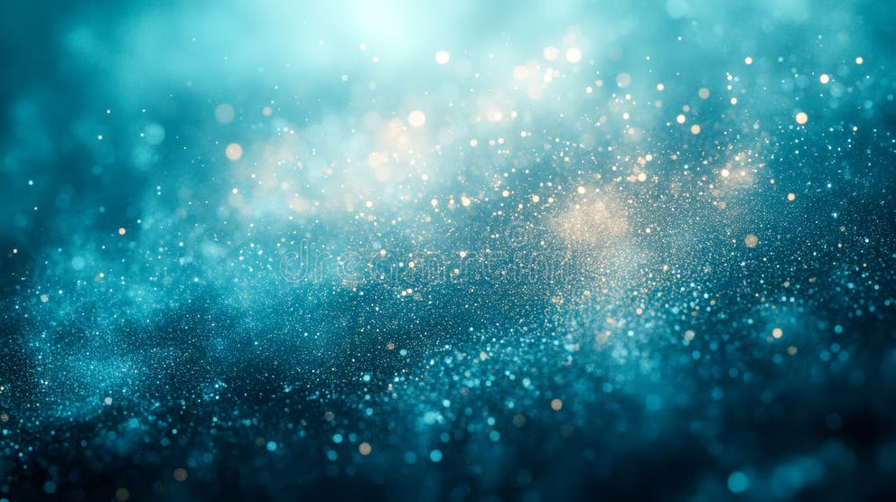 Ethereal Sparkling Blue Particle Mist Creating Magical Starry Backdrop ...