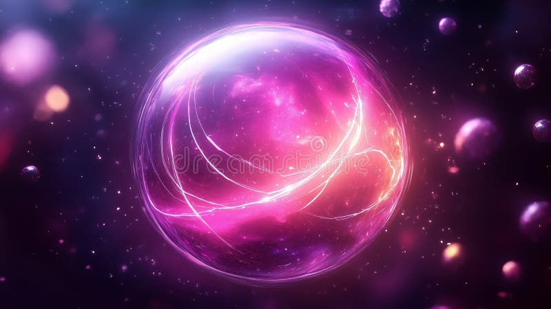 Exploring a Vibrant Cosmic Sphere Full of Energy and Light Stock Photo ...