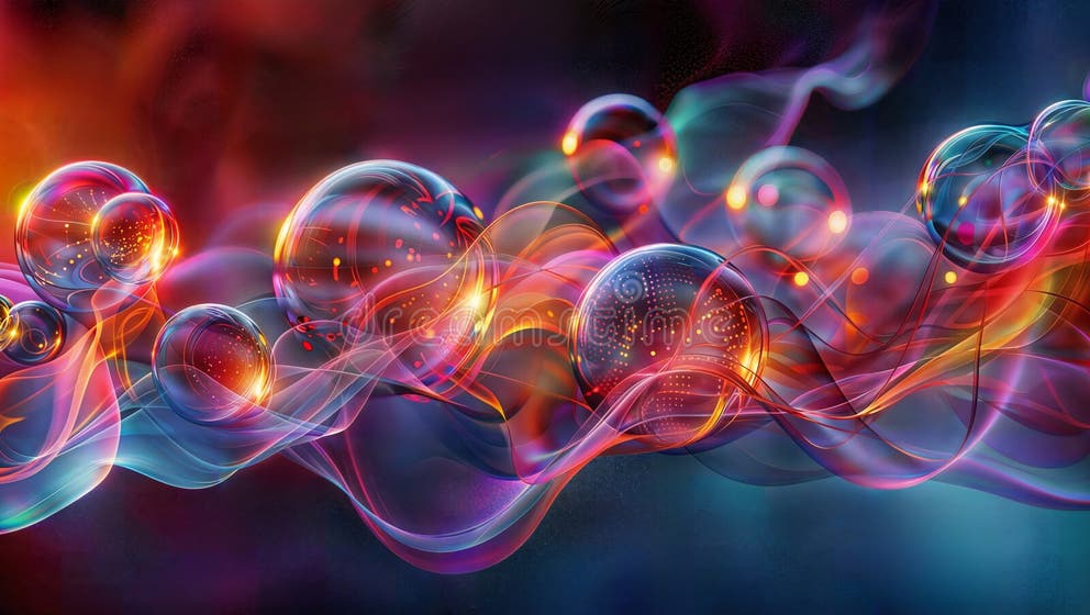 Ethereal Spheres: Digital Art Landscape, Generative Ai Stock ...