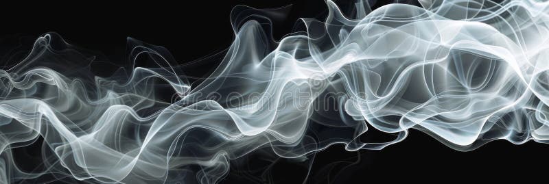 The Image Shows Smoke Floating Elegantly on a Dark Background, Evoking ...