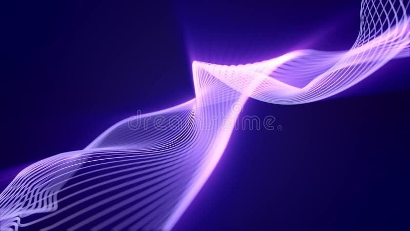 Ethereal Strings Floating On A Dark Blue Background Seamless Loop