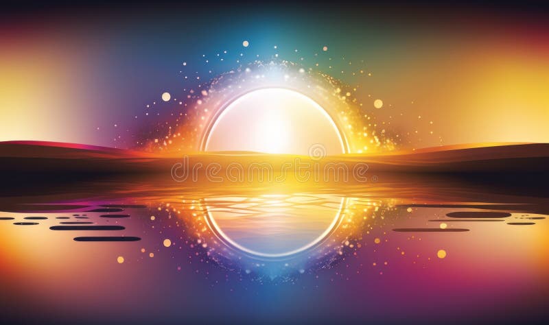 Ethereal Sun Reflection on Water Background for Posters and Web. Stock ...