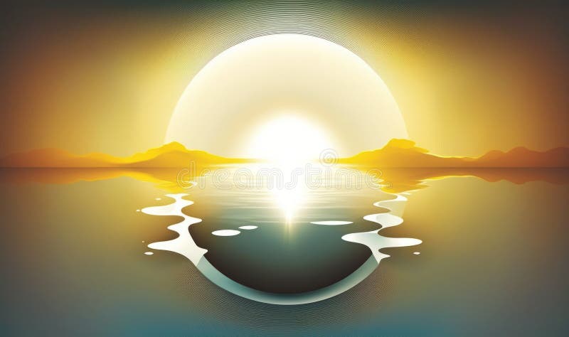 Ethereal Sun Reflection on Water Background for Posters and Web. Stock ...