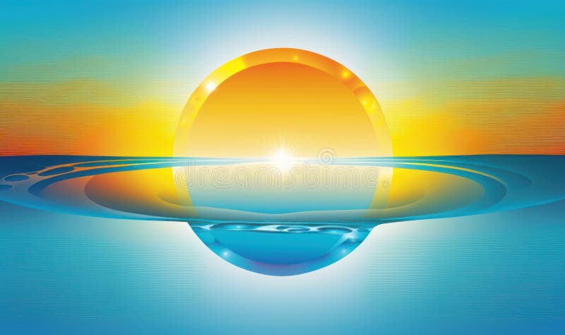Ethereal Sun Reflection on Water Background for Posters and Web. Stock ...