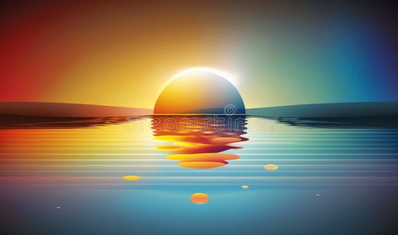 Ethereal Sun Reflection on Water Background for Posters and Web. Stock ...