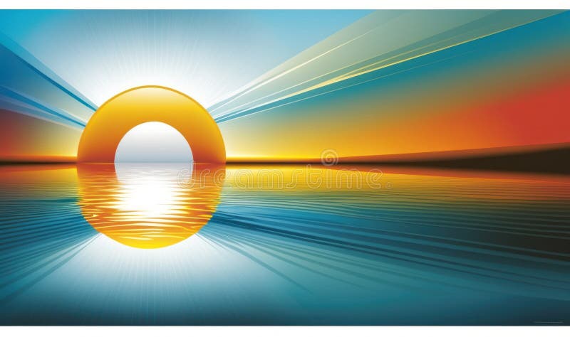 Ethereal Sun Reflection on Water Background for Posters and Web. Stock ...
