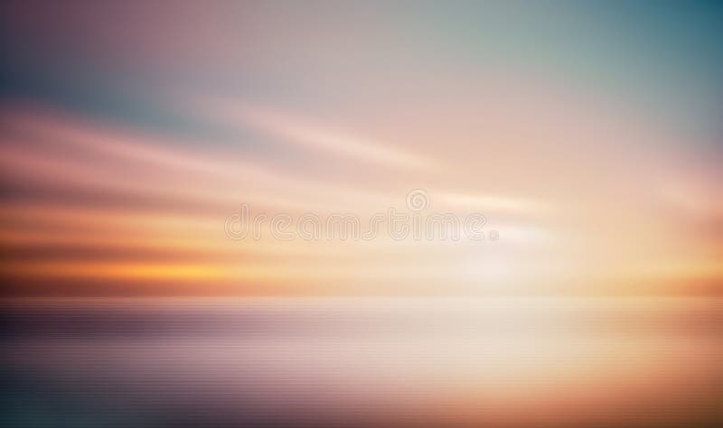 Ethereal Sunset Sky and Ocean Background for Dreamy Designs. Stock ...