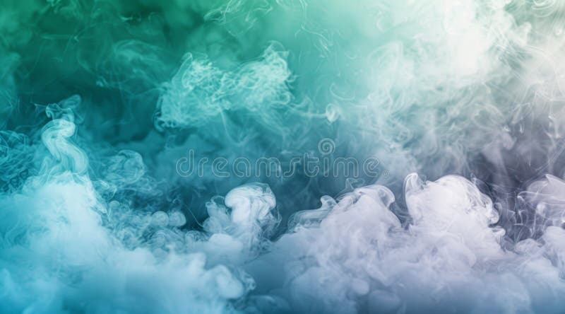 Ethereal Swirls of Turquoise and Blue Smoke Create a Dynamic Motion ...