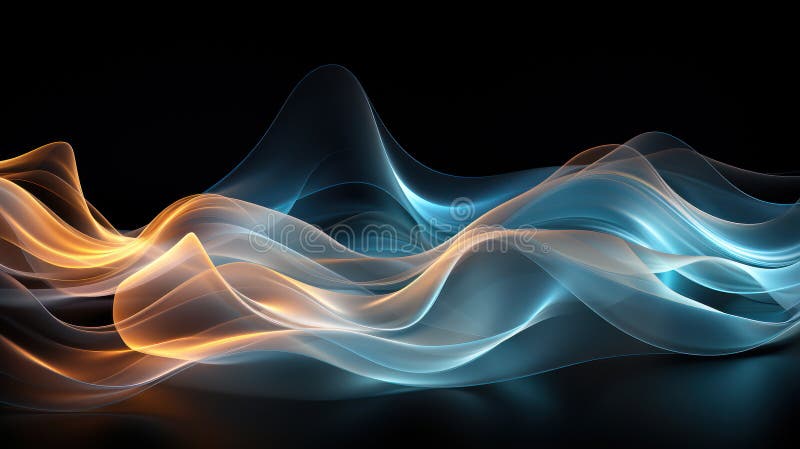 Ethereal Symphony: White Translucent Abstraction on Black Stock ...