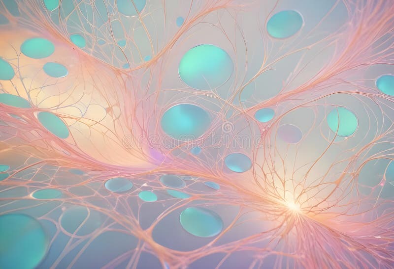 Ethereal Synapses. Pastel Neural Network Stock Illustration ...