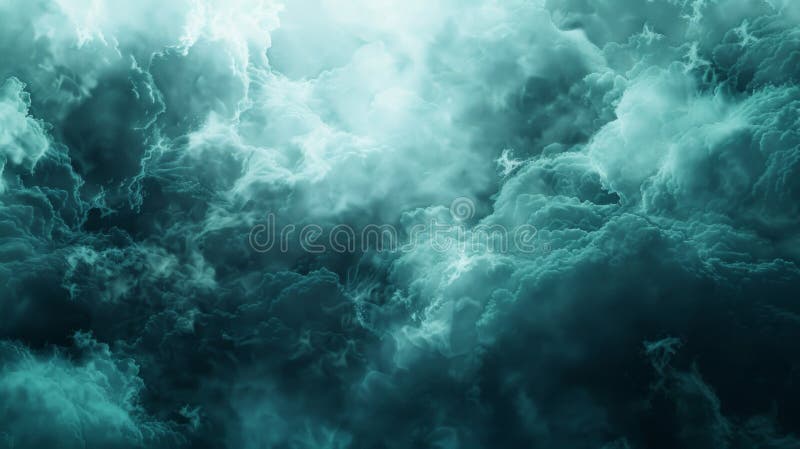Abstract Teal Clouds Background, Fantasy Sky Texture, Artistic ...