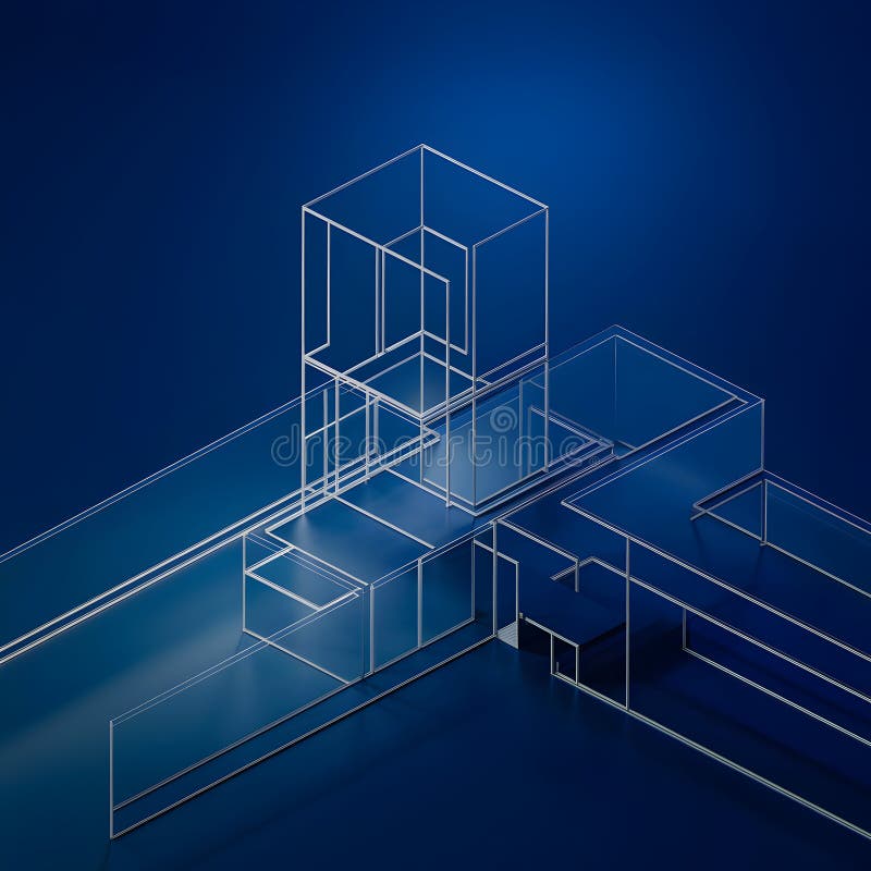 Three Dimensional Wireframe Building Design with Multi Story Sections ...