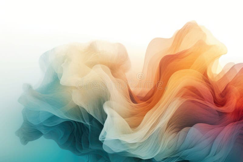 Ethereal Transparent Background. Wavy Abstract Blurred Iridescent Light ...
