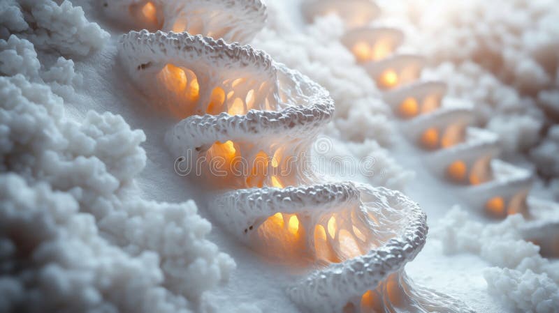 Ethereal Twisting Forms in a Glowing Organic Landscape Stock Image ...