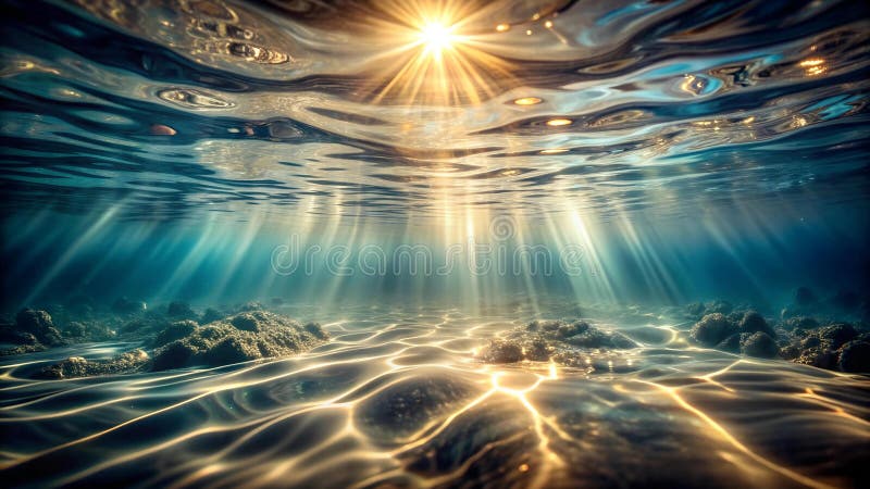 Ethereal Underwater Dance of Light and Shadow AI Generated Stock ...