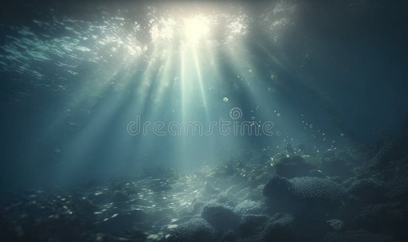 Ethereal Underwater Sun Rays: a Dreamy Background for Your Designs ...
