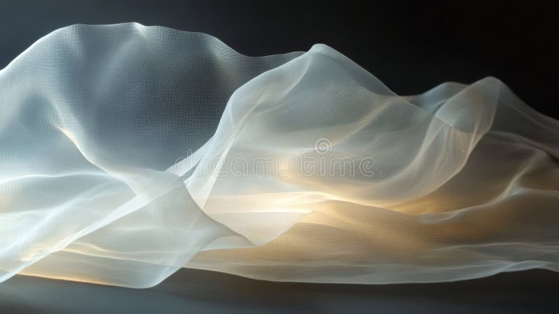 Ethereal Vellum Texture Luminous Waves of Translucent Paper Background ...