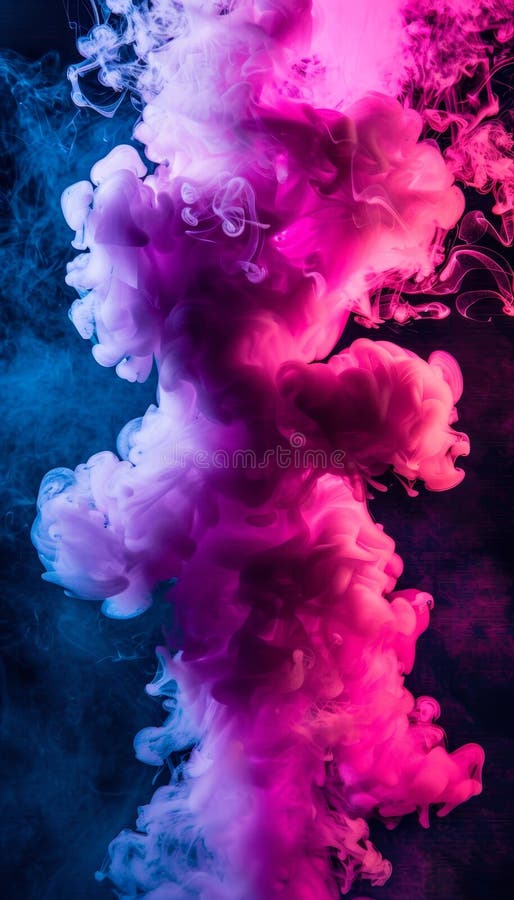 Ethereal Vibrant Smoke Patterns Against a Dark Backdrop, Showcasing ...