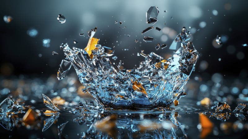 Ethereal Vibrations Rippling through Fragmented Glass Abstract Art ...