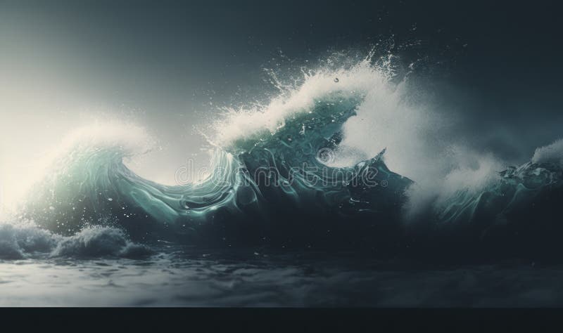 Ethereal Water Spray Waves Background for Design Projects. Stock ...