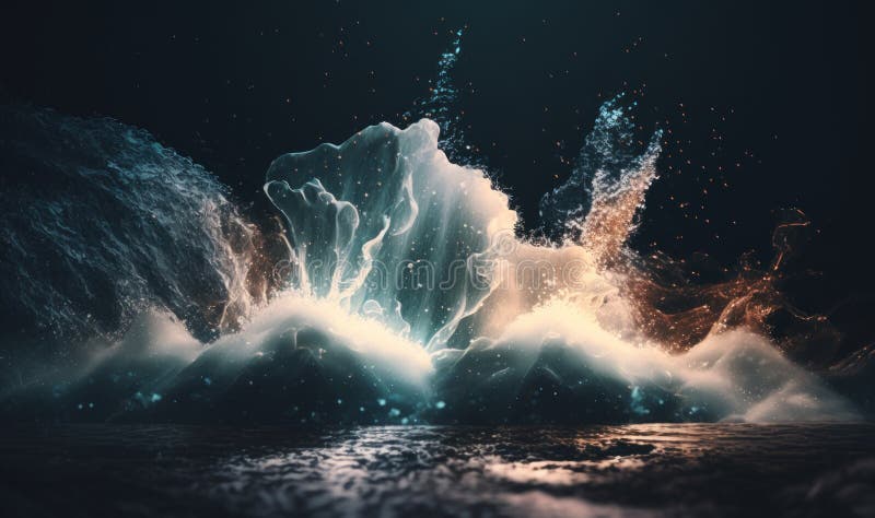 Ethereal Water Spray Waves Background for Design Projects. Stock ...