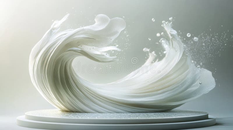 Ethereal Wave-shaped Liquid Sculpture in Soft Light Stock Photo - Image ...